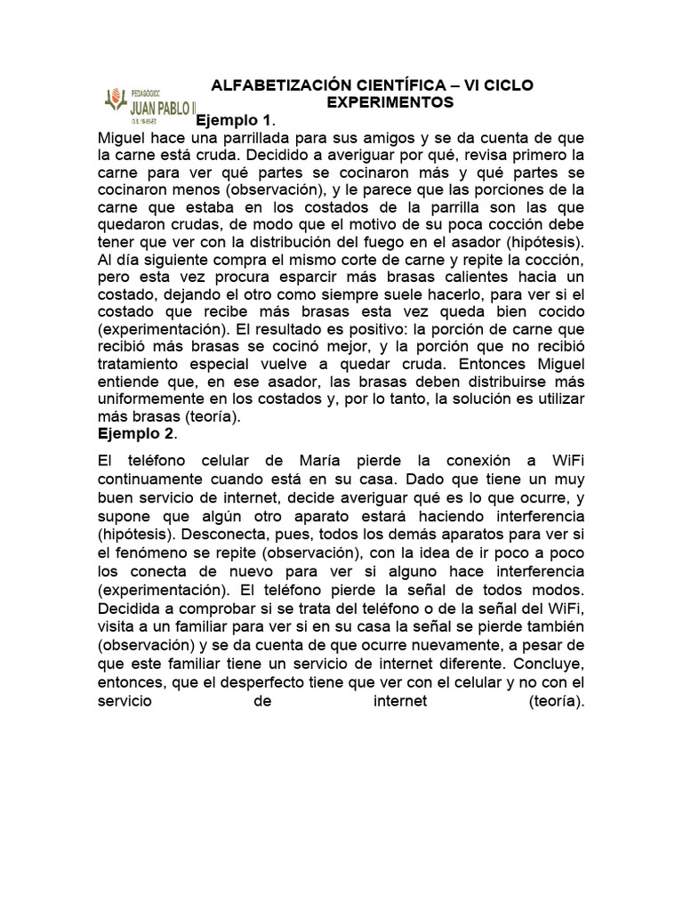 Experimentos Ejemplos | PDF
