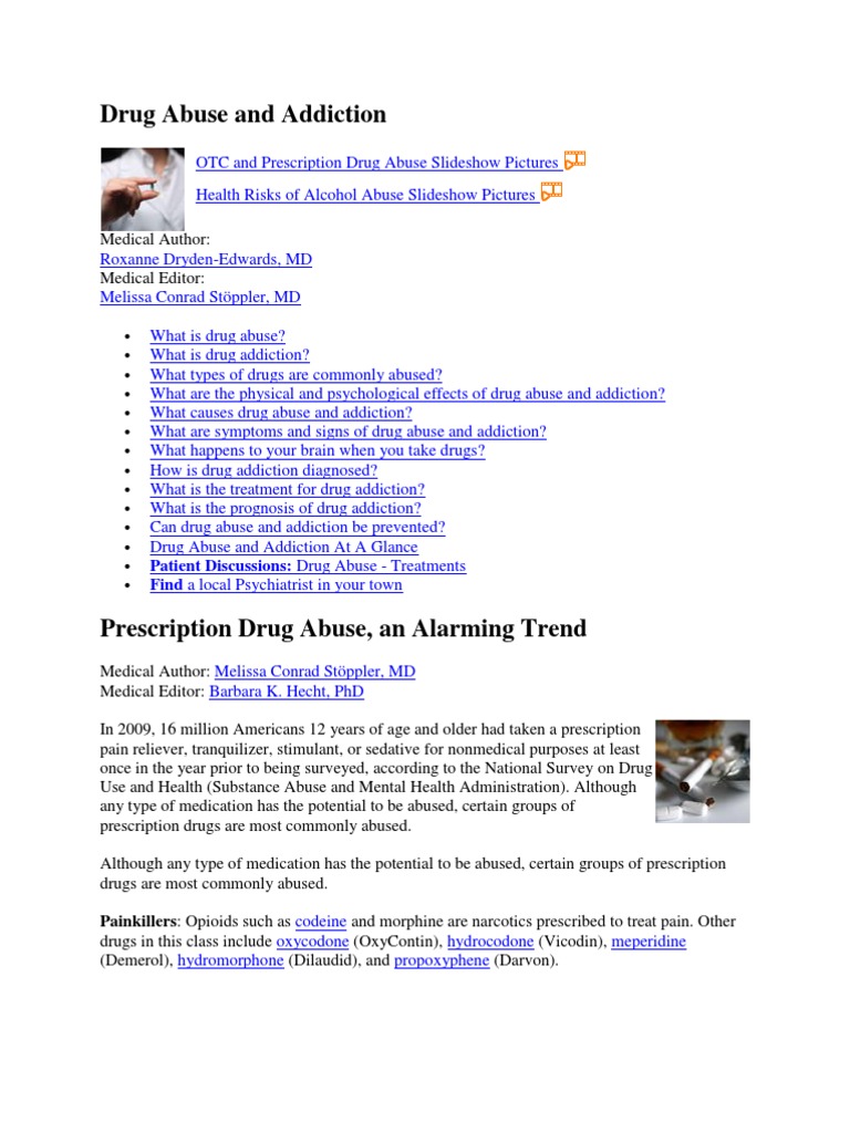 Drug Abuse and Addiction | PDF | Substance Abuse | Substance Dependence