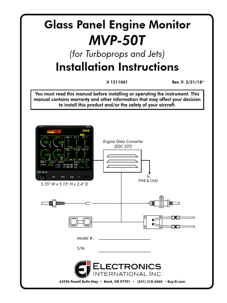 MVP-50T Installation Instructions | PDF | Calibration | Legal Liability