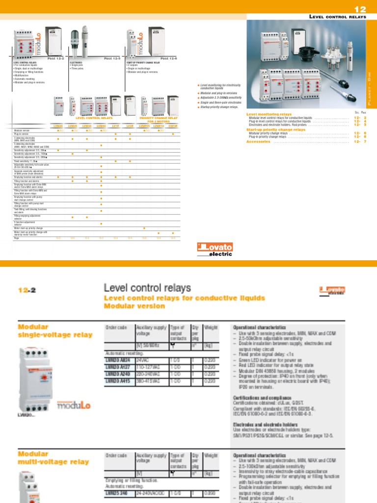 Level Control Relays | PDF | Relay | Electrical Connector