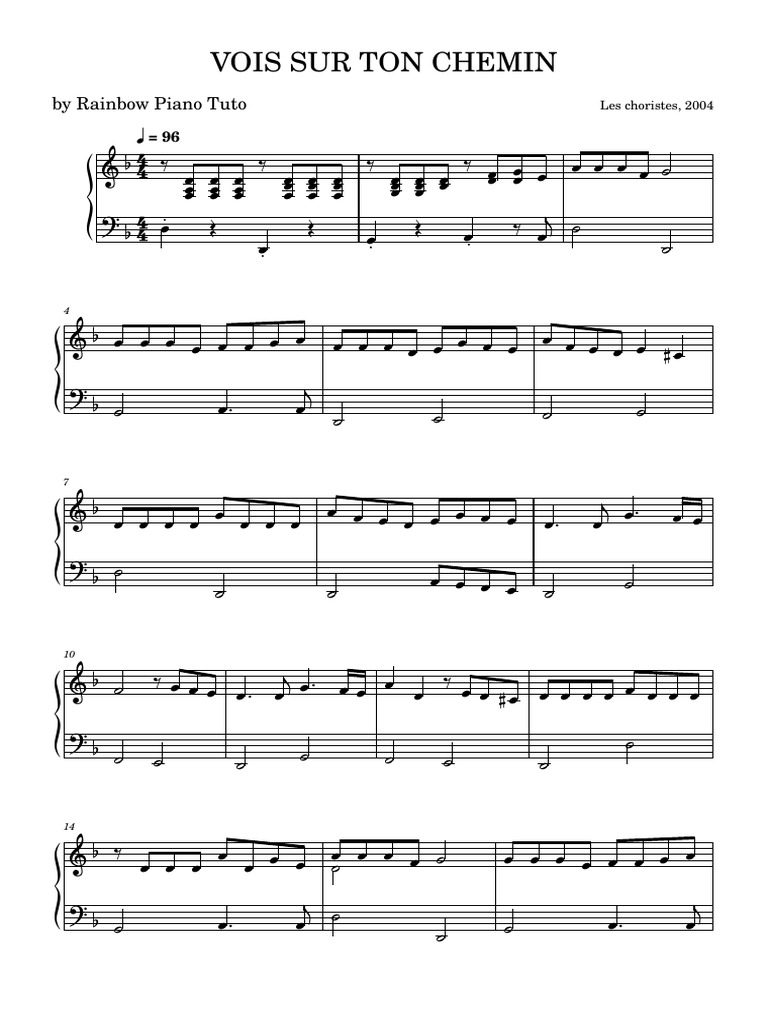 Vois Sur Ton Chemin - Les Choristes - 2004 | PDF