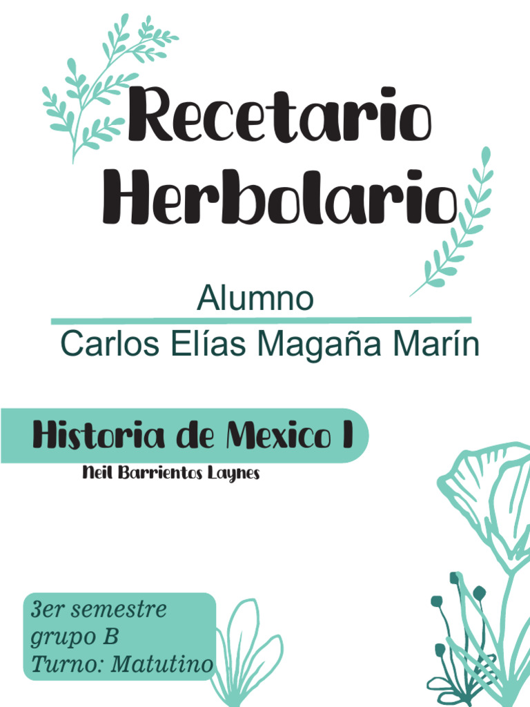 Recetario Herbolario | PDF | Té