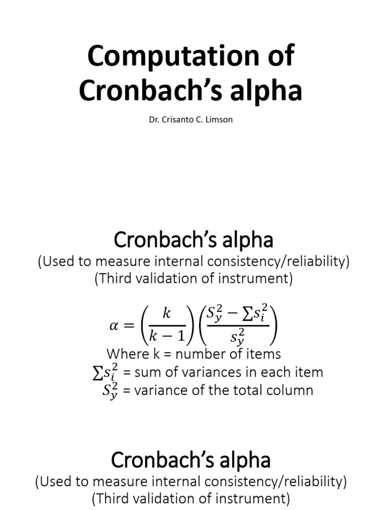 Cronbachs Alpha | Download Free PDF | Cronbach's Alpha | Internal Consistency