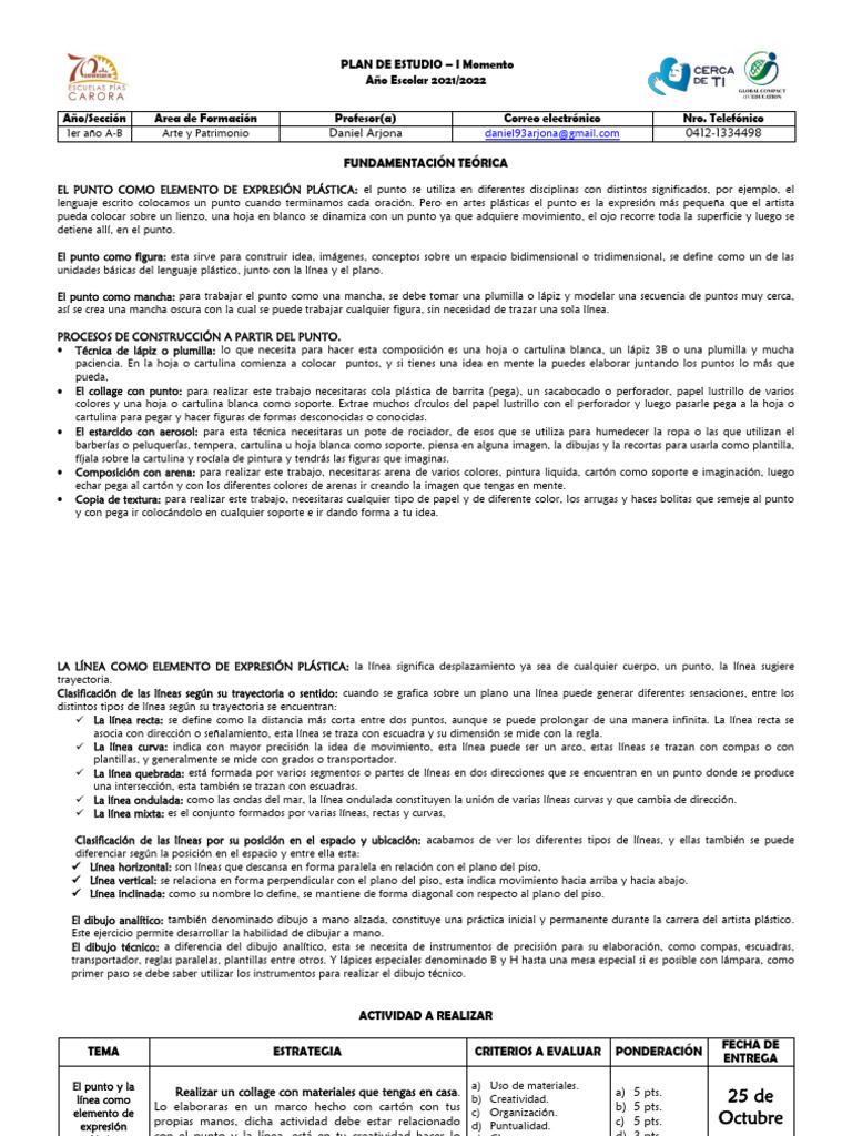 1ro - Arte y Patrimonio - 1er Lapso | PDF | Dibujo | Geometría