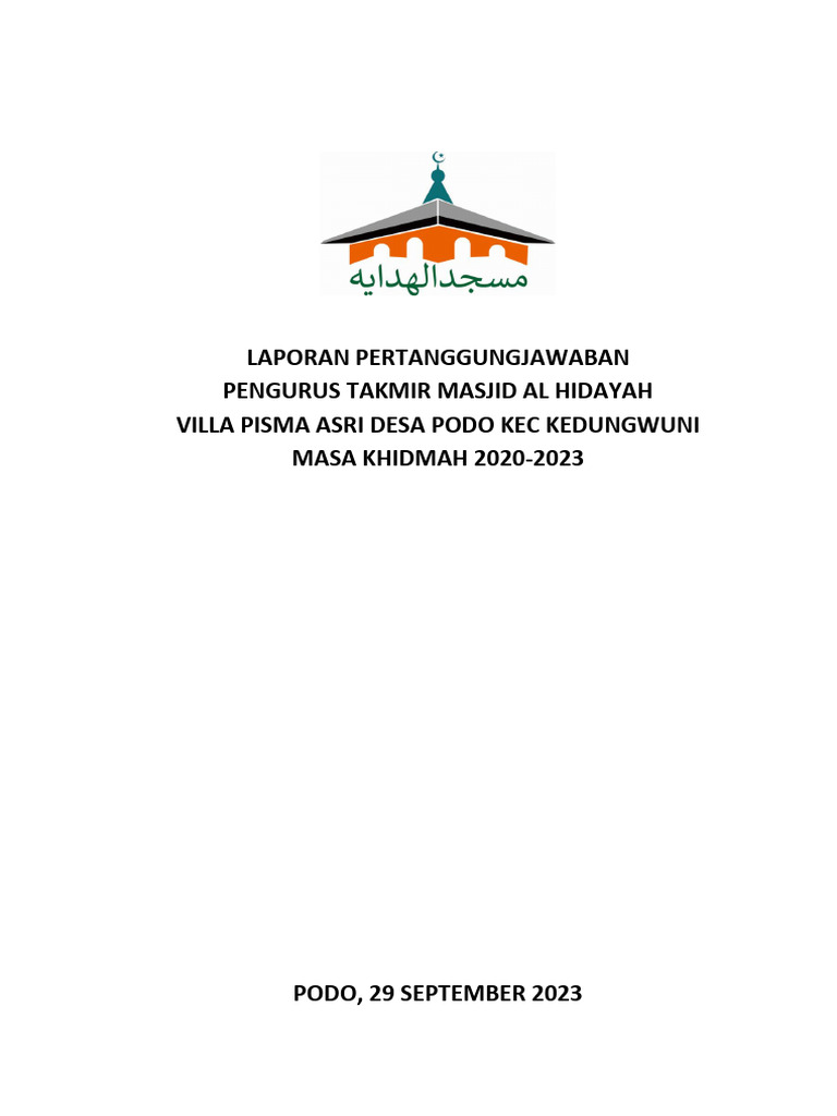 LPJ Takmir Al Hidayah - SAMPUL | PDF