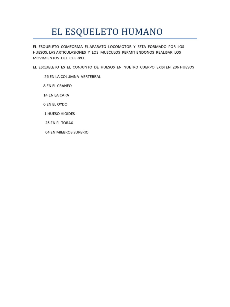 El Esqueleto Humano | PDF
