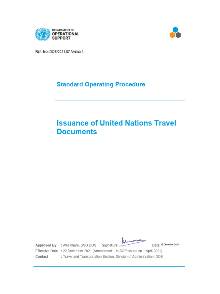 UN Travel Docs Issuance Guide | PDF | Travel Visa | United Nations