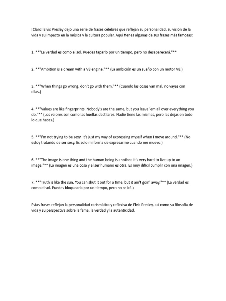 Elvis Frases 2 | PDF