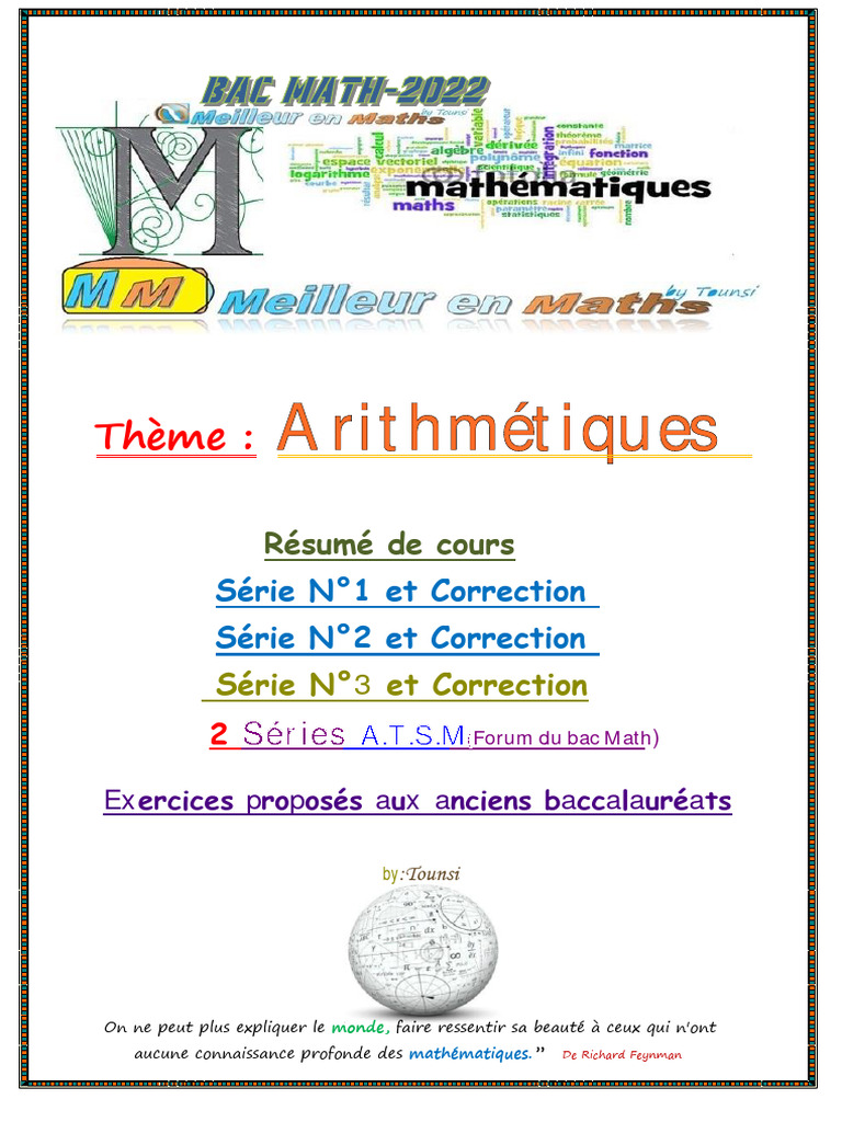 Arith 2022 Resum | PDF | Mathématiques | Théorie des nombres