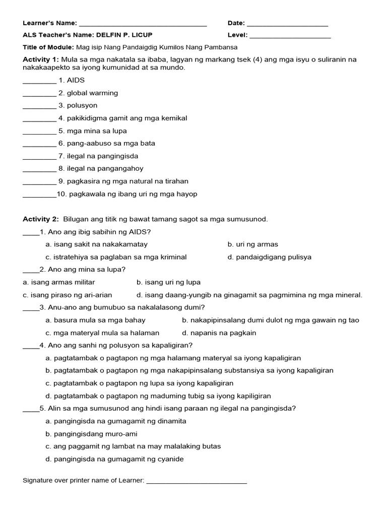LS5 Work Samples | PDF