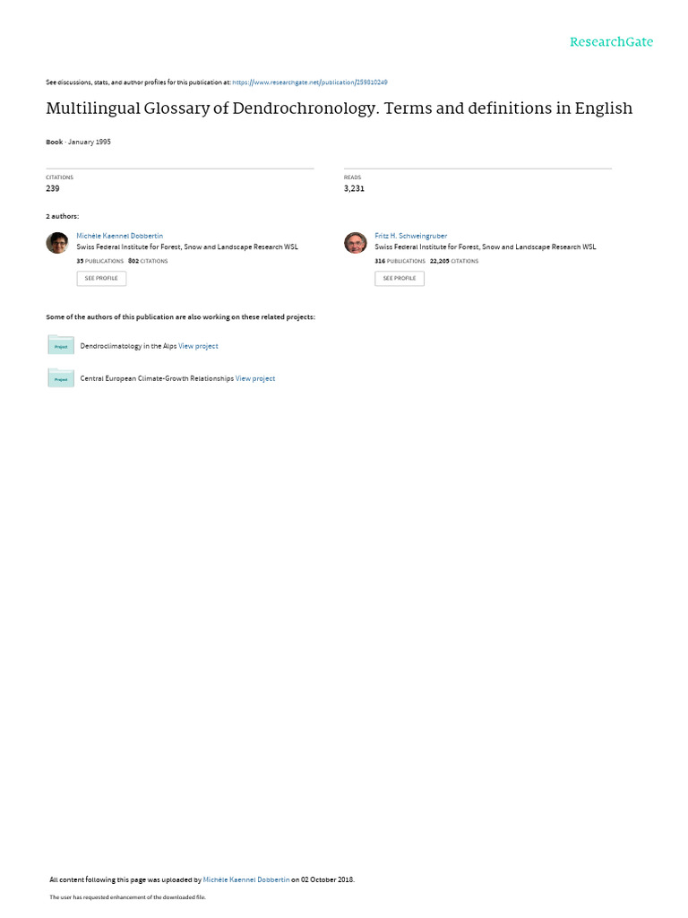 Multilingual Glossary Dendrochronology | PDF | Wood | Time Series
