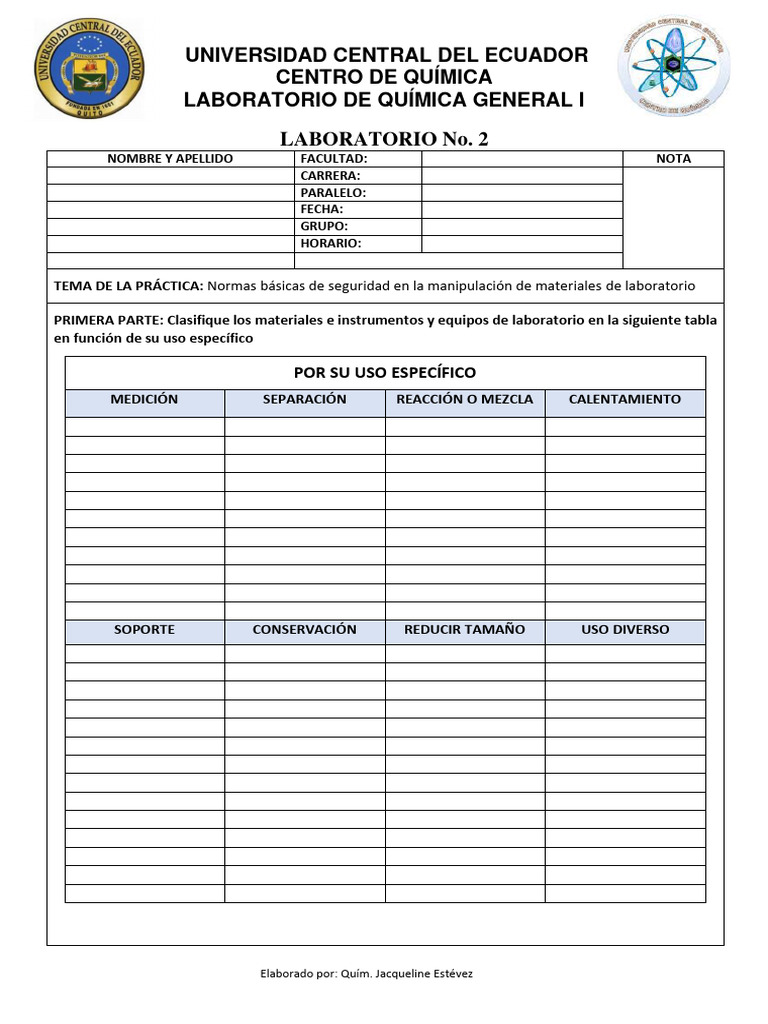 Formato Informe de Materiales | PDF | Laboratorios | Química