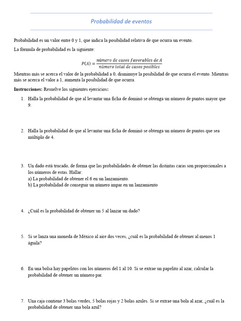 Probabilidad | PDF | Probabilidad