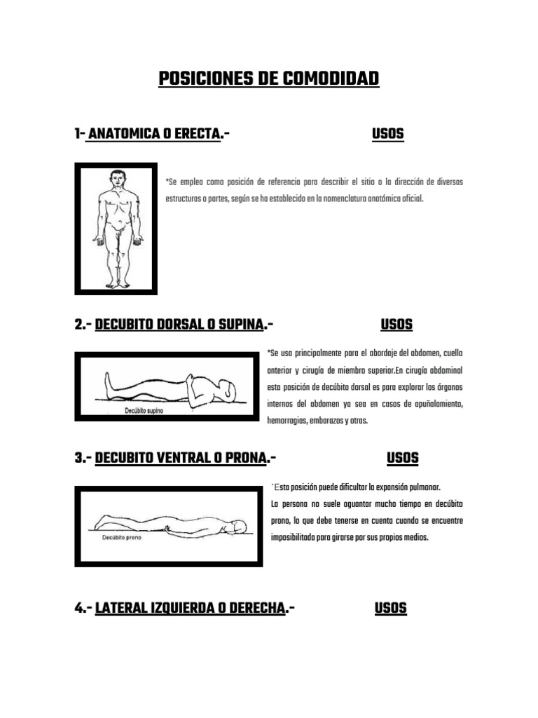 Trabajo Posiciones de Comodidad (Reyes) | PDF | Abdomen | Medicina CLINICA