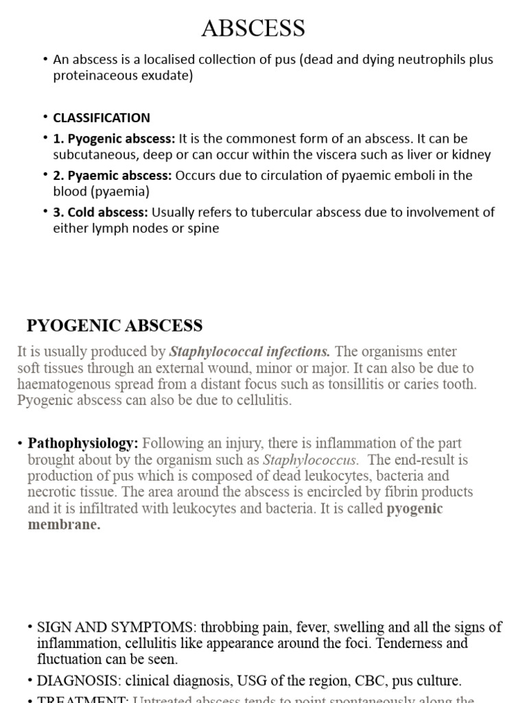 Abscess | Download Free PDF | Causes Of Death | Immunology