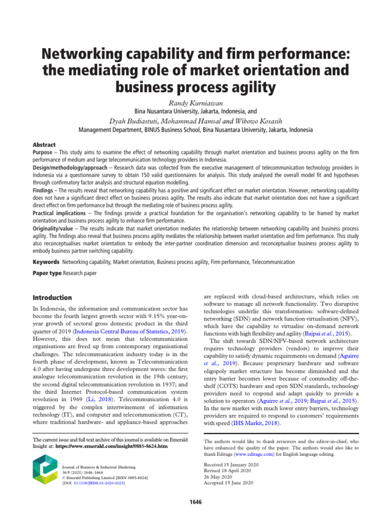 Networking Capability and Firm Performance | PDF | Business Process ...