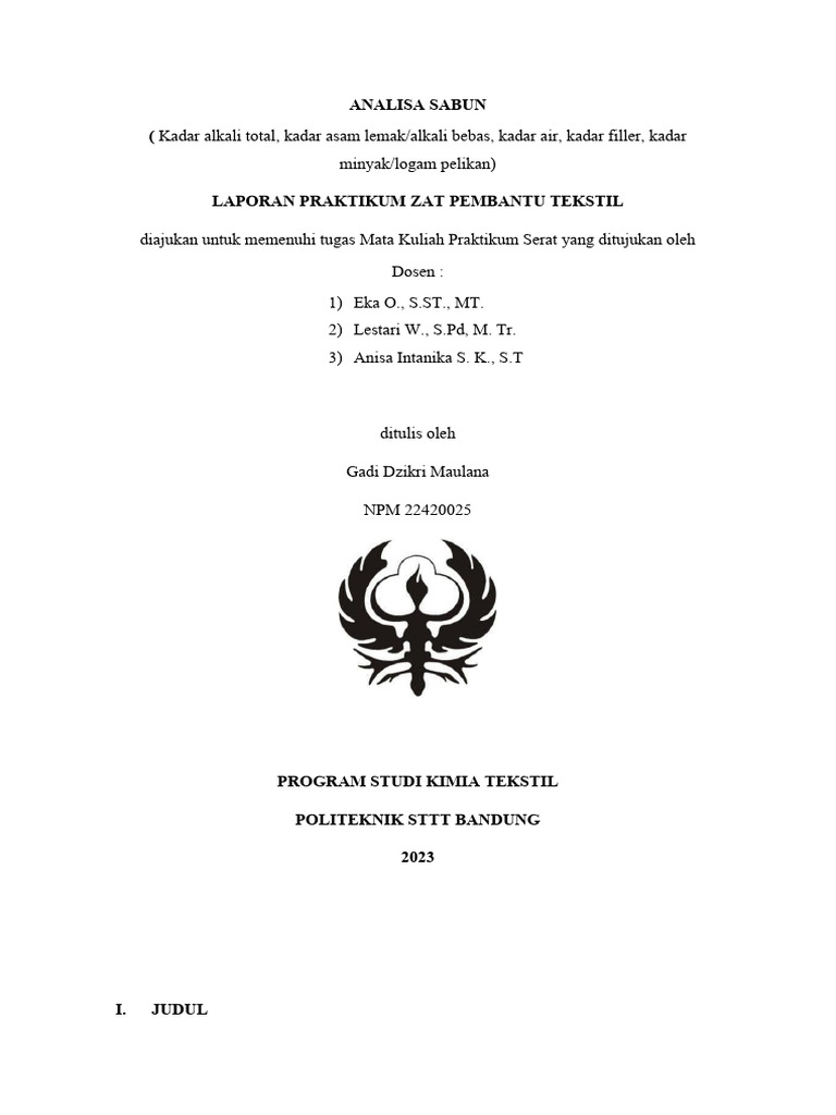 Analisis Sabun untuk Mahasiswa | PDF | Sains & Matematika