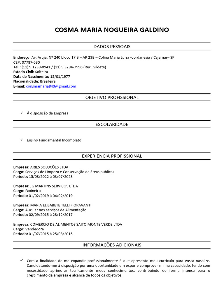 Cosma Maria Nogueira Galdino | PDF