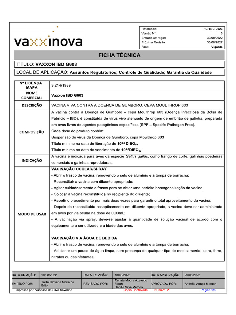 Vaxxon Ibd G603 Fc-Tec | PDF