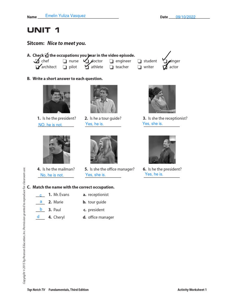UNIT 01 Video Worksheets | PDF