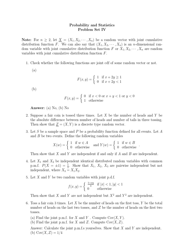 PS Iv | PDF | Probability Density Function | Scientific Theories