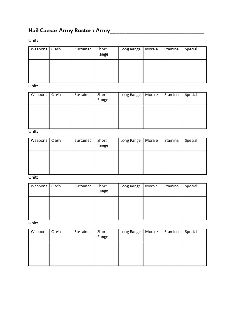 Hail Caesar Roster | PDF | History