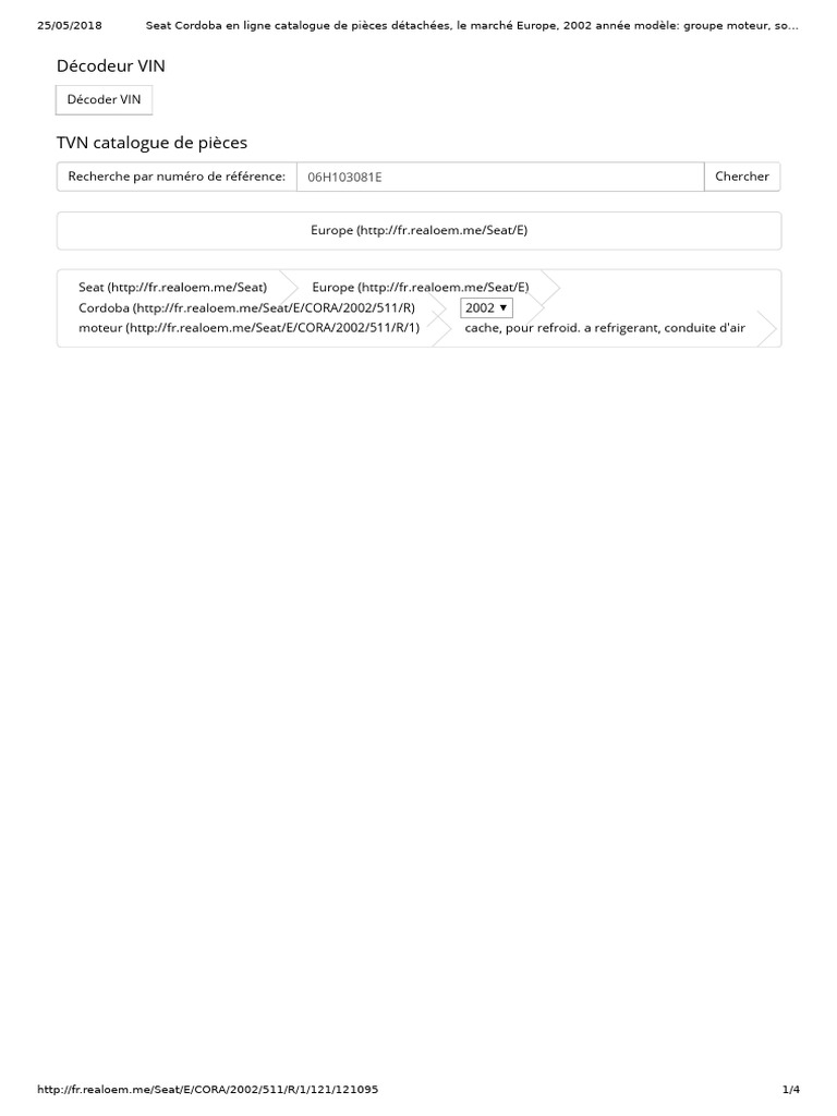 Catalogue pièces Seat Cordoba 2002 | PDF | Technologie et ingénierie