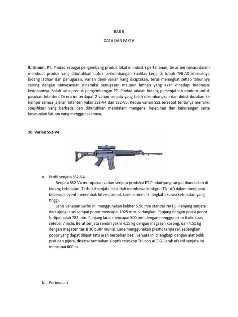 Varian Senjata SS2-V4 dan SS2-V5 Pindad | PDF | Sejarah