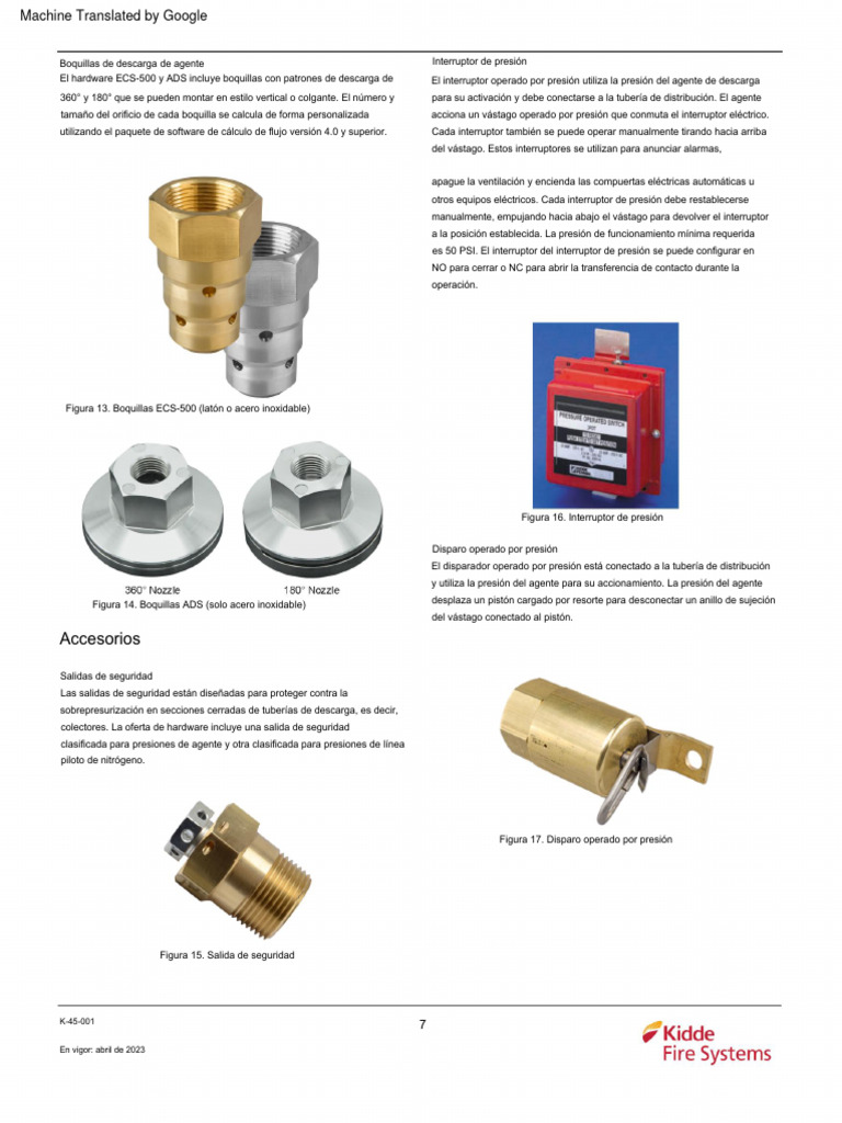 Kidde Fluoro-K Clean Agent Fire Suppression Systems K-45-001!7!12 ...