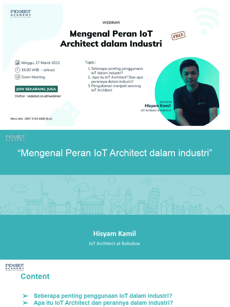 Materi Mengenal Peran IoT Architect Di Industri Webinar #1 | PDF | Internet Of Things | Computer ...