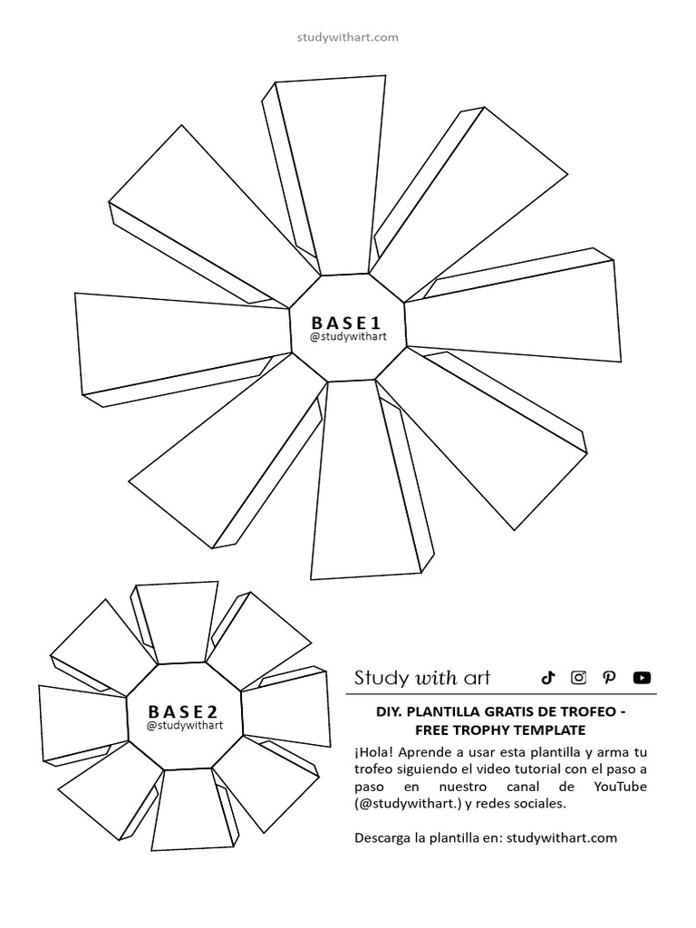 Imprimible Trofeo Free Trophy Template Studywithart | PDF