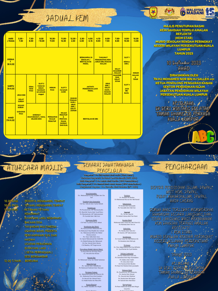 Jadual Kem: 10 September 2023 | PDF