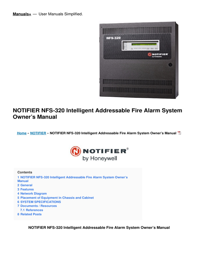 Nfs 320 Intelligent Addressable Fire Alarm System Manual | PDF | Sensor | Computer Network