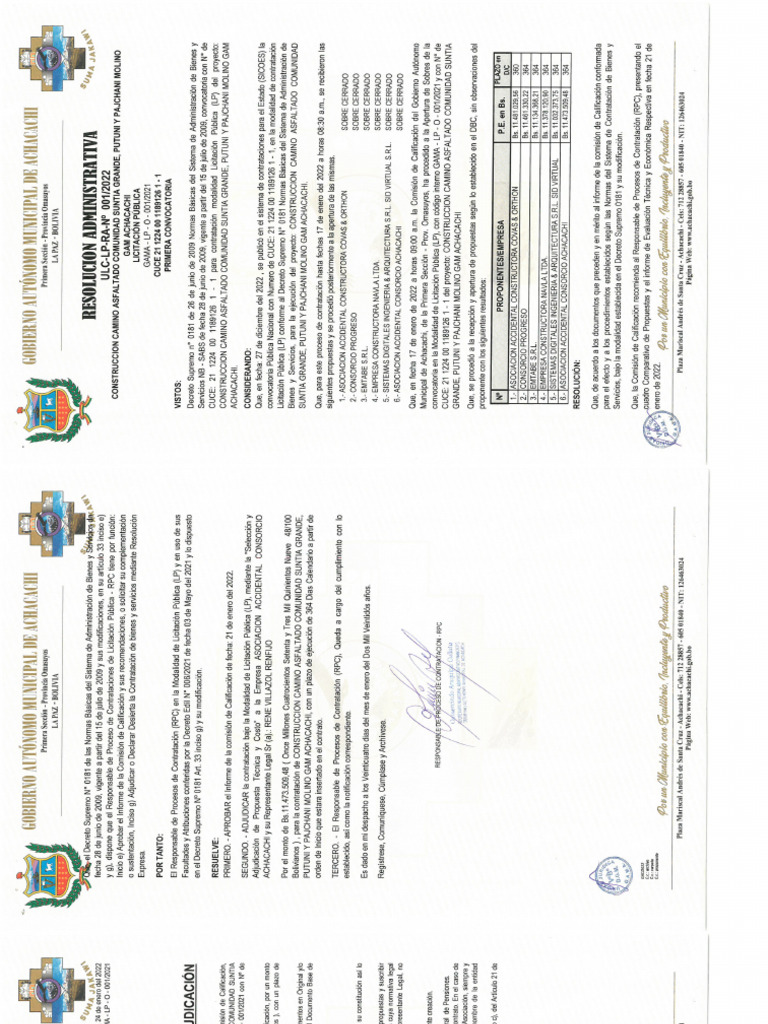 Resol. Admi. Achacachi | PDF