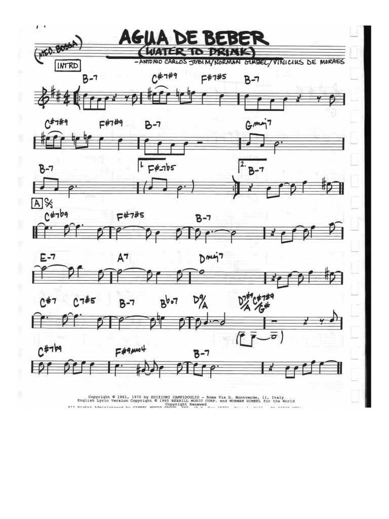 ÁGUA DE BEBER - Bb | PDF