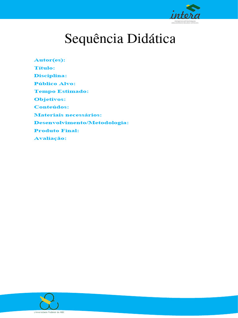 Modelo Sequencia Didática | PDF