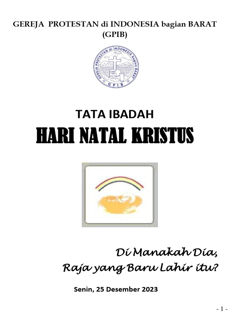 Tata Ibadah Natal GPIB 2023 | PDF