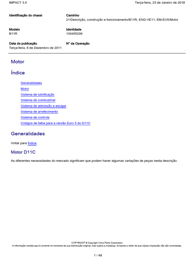 Sistema Do Motor Volvo B11R | PDF | Motores | Turbocompressor
