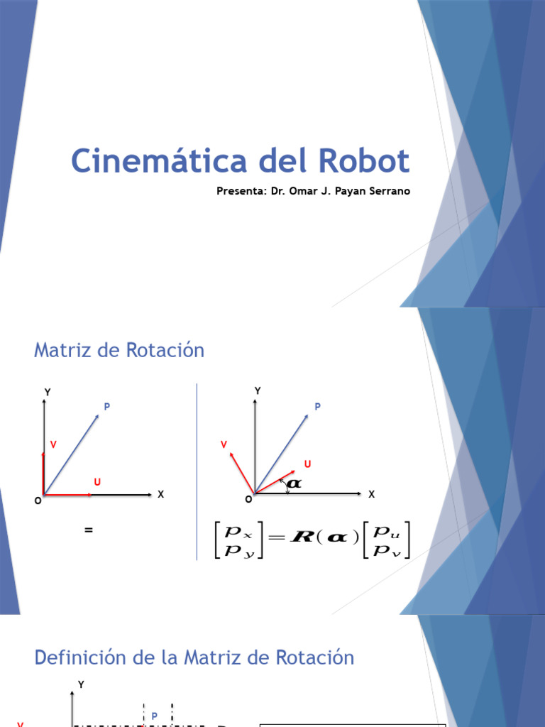 Cinemática y Matrices de Robots | PDF | Matriz (Matemáticas) | Funciones y mapeos