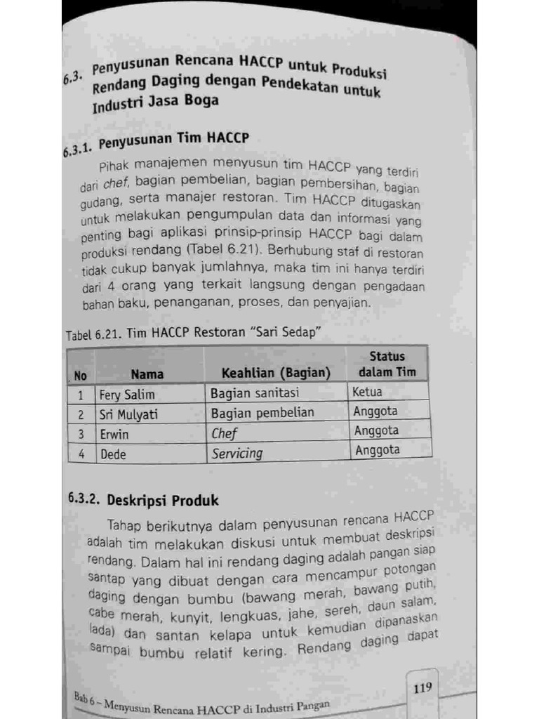 Contoh Penerapan HACCP' | PDF