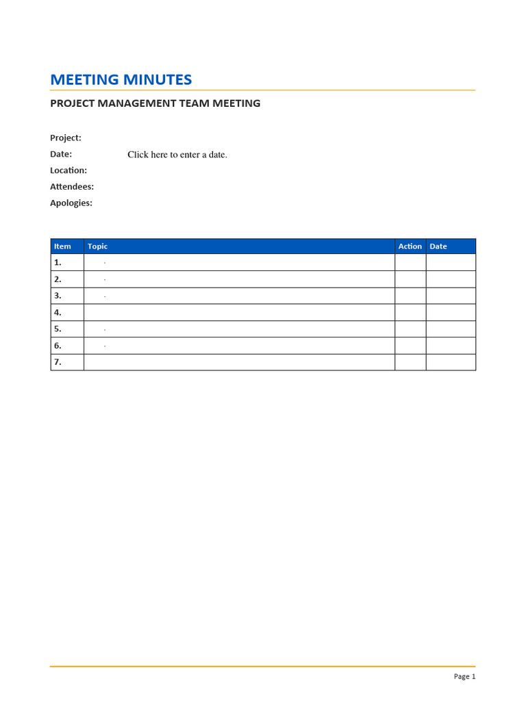 Project Team - Meeting Minutes | PDF