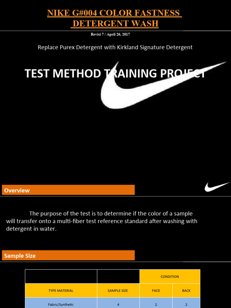 Nike Color Fastness Testing Method | PDF | Textiles | Materials