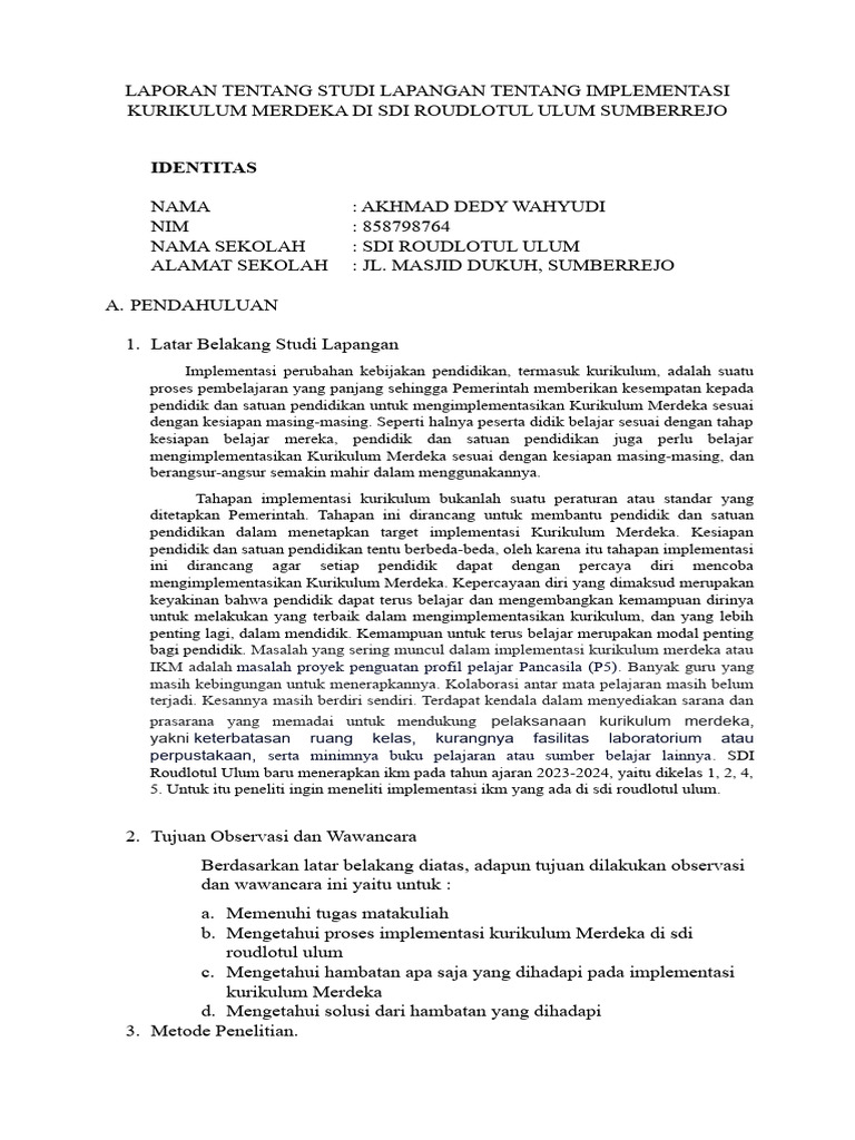 Tuton 2 Pengemangan Kurikulum Dedy | PDF