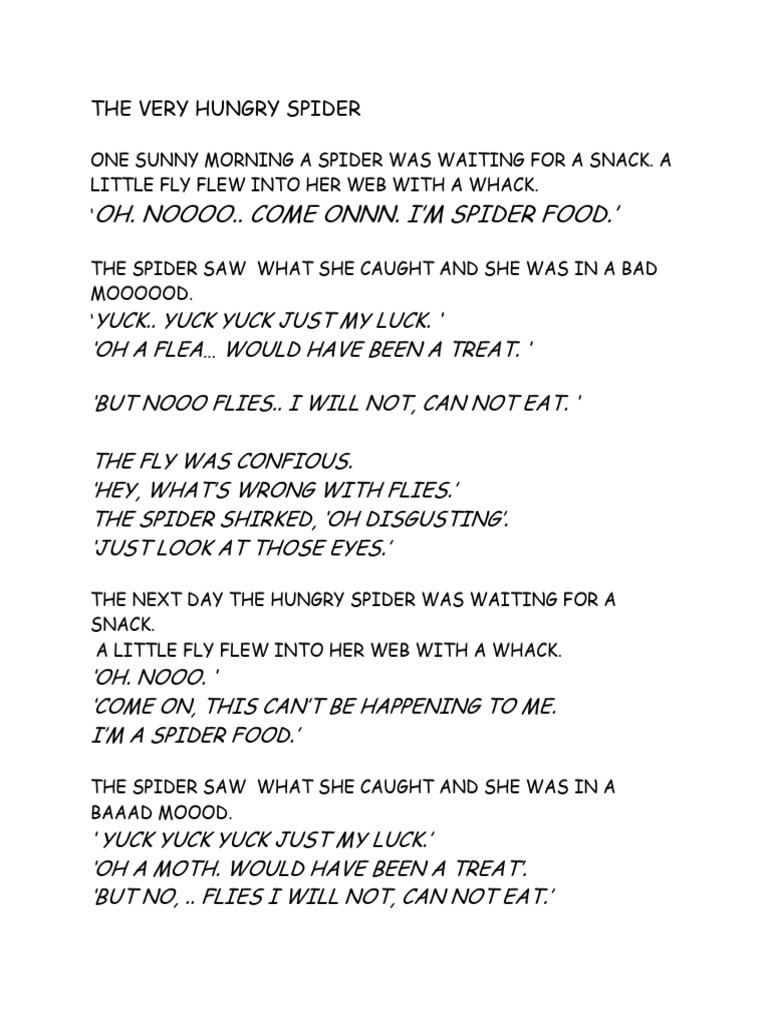 The Very Hungry Spider | PDF | Spider