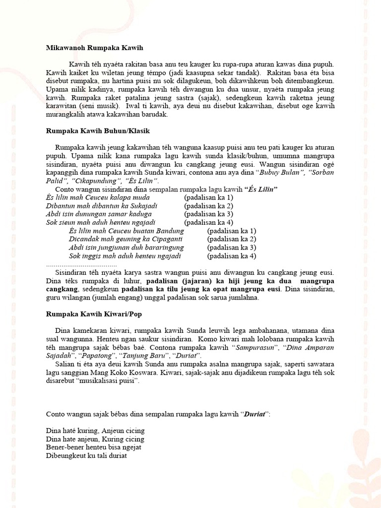 Materi Kawih Pertemuan 1-1 | PDF
