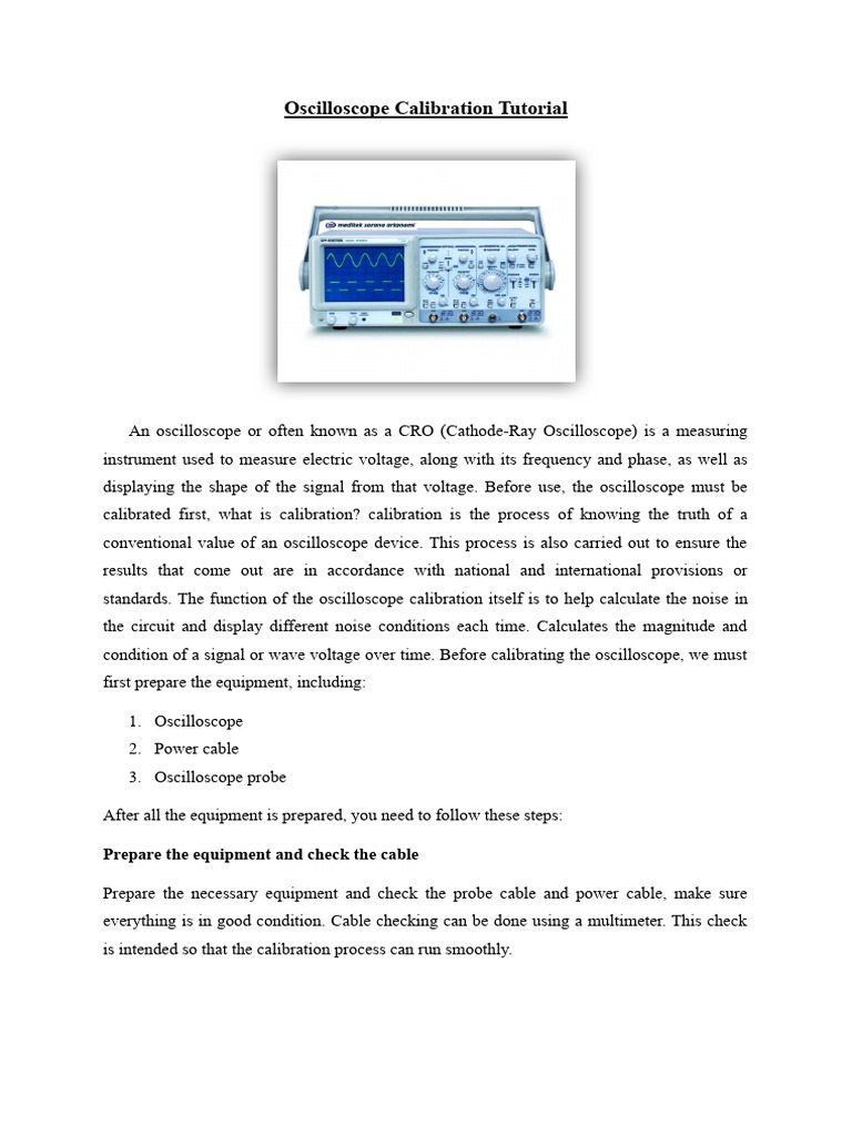 Tutorial Kalibrasi Oscilloscope Tugas Bing Pdf Calibration
