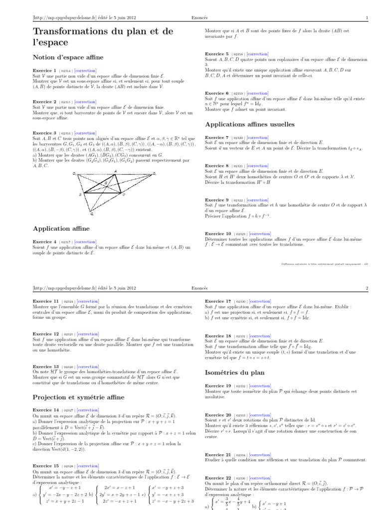 Transformations Affines en Dimension 3 | PDF | Concepts mathématiques ...