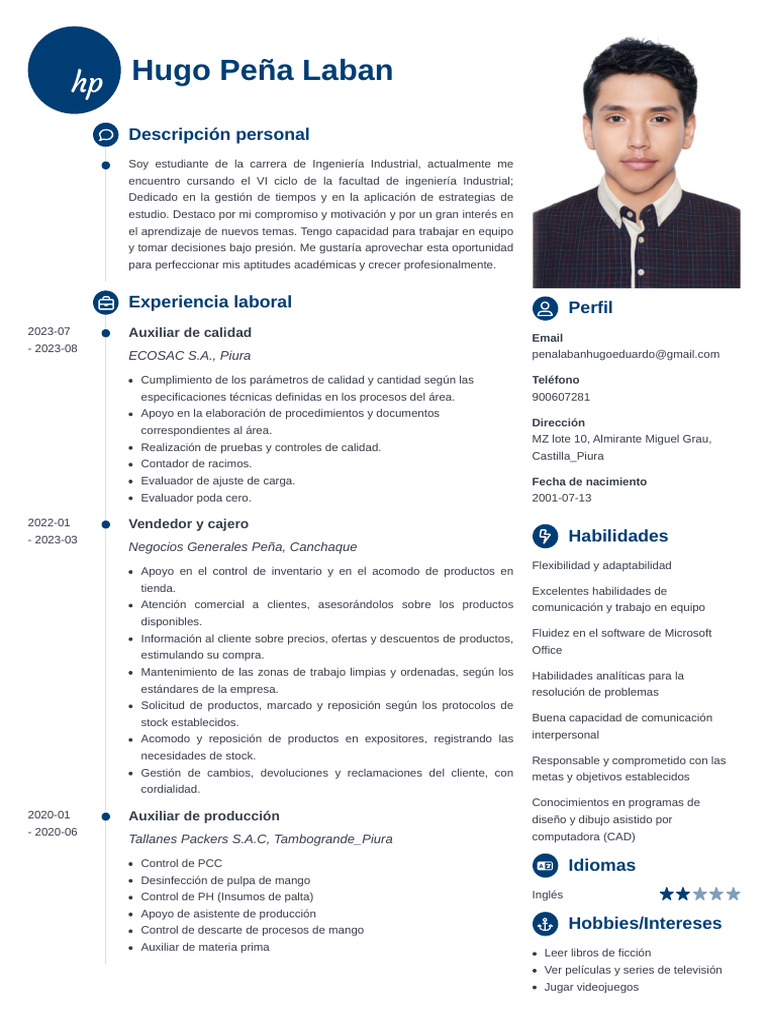 CV - Hugo Eduardo Peña Laban | PDF | Software