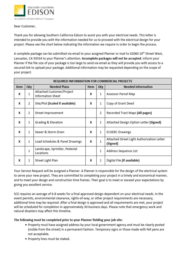 Customer Project Information Package - Commercial | PDF | Auto Cad ...