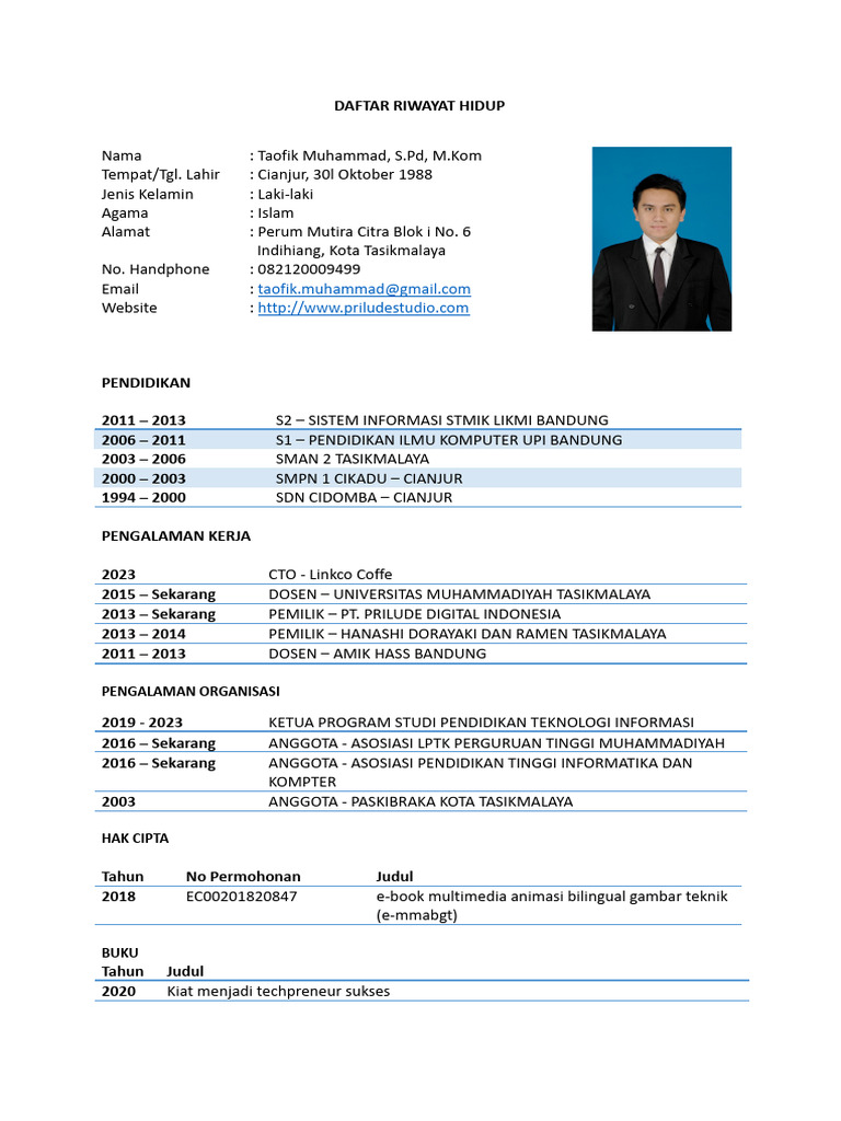 CV Taofik Muhammad | PDF